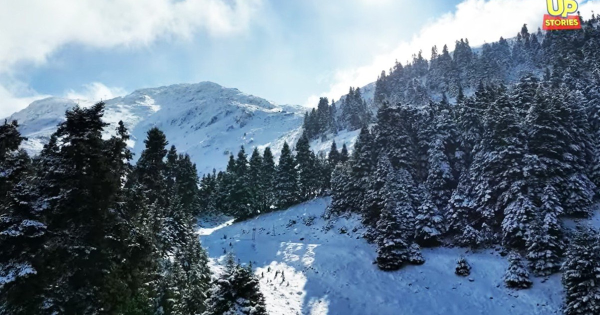 Παρνασσός: Έπεσαν τα πρώτα χιόνια - Πανέμορφες εικόνες από drone | Flash