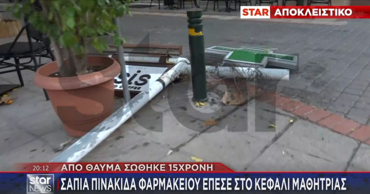 Ο αέρας ξήλωσε ταμπέλα φαρμακείου στα Πατήσια -15χρονη τραυματίστηκε σοβαρά στο κεφάλι | Flash