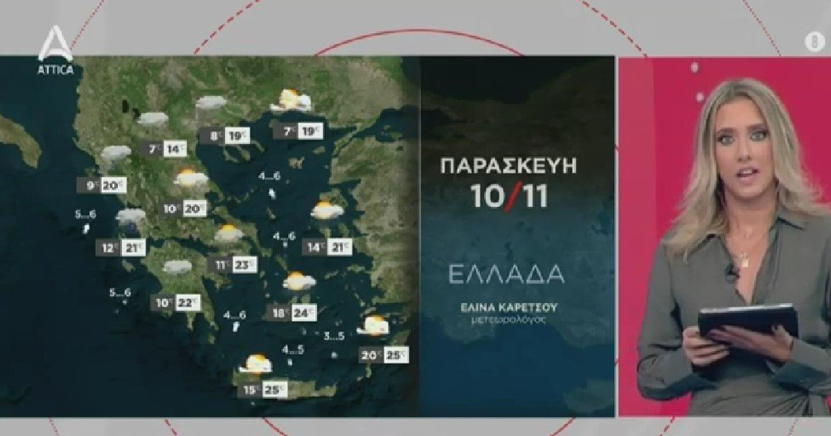 O καιρός της Παρασκευής από τη μετεωρολόγο του flash.gr Ελίνα Καρέτσου - Video