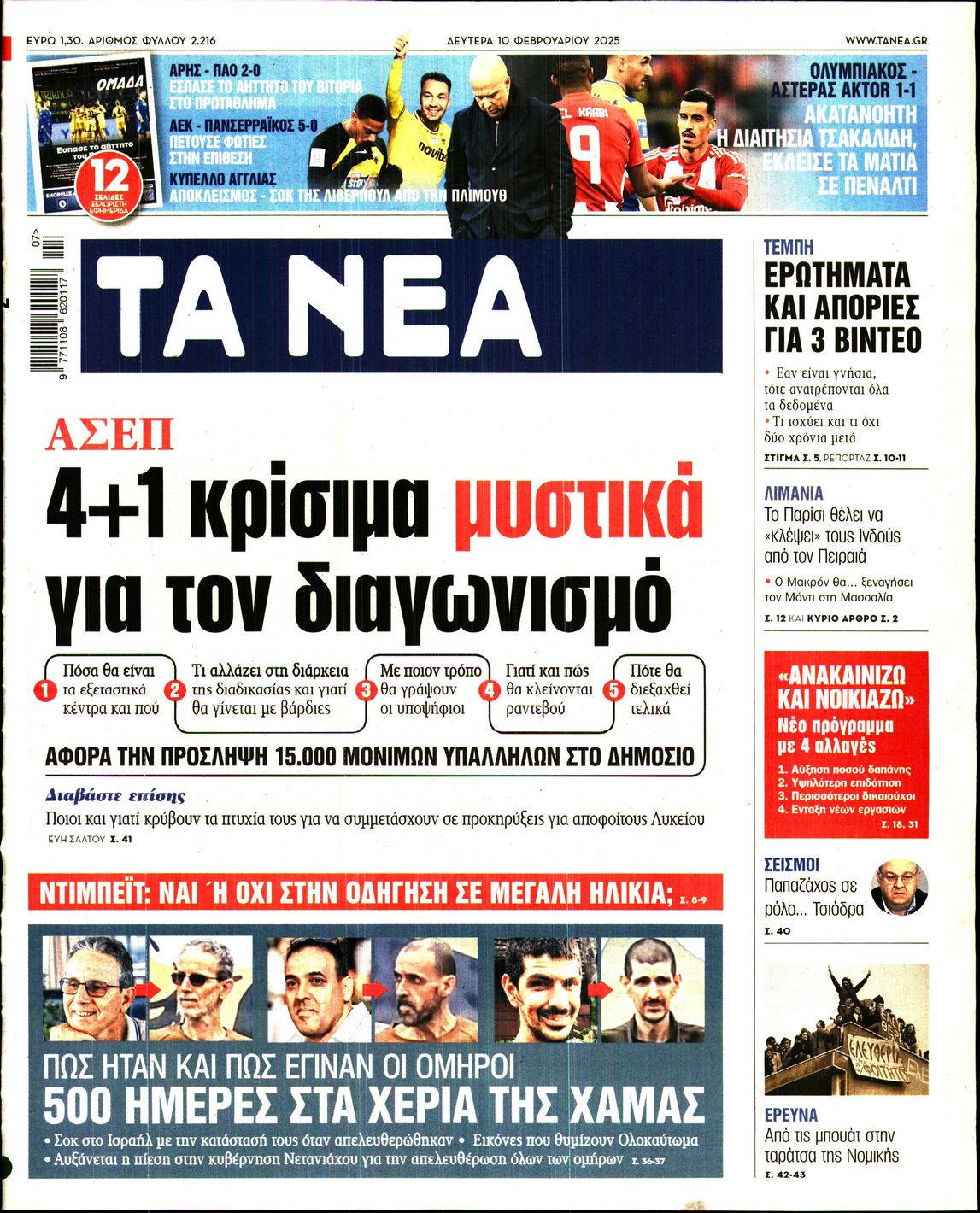 ΤΑ ΝΕΑ - Πρωτοσέλιδο Εφημερίδας